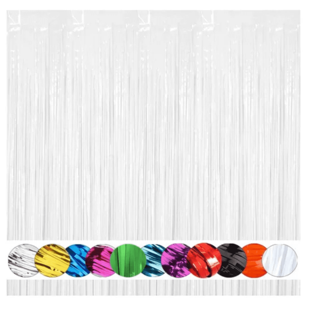 Tinsel Foil Fringe Curtains,1 Pack Foil Curtains Metallic Fringe ...