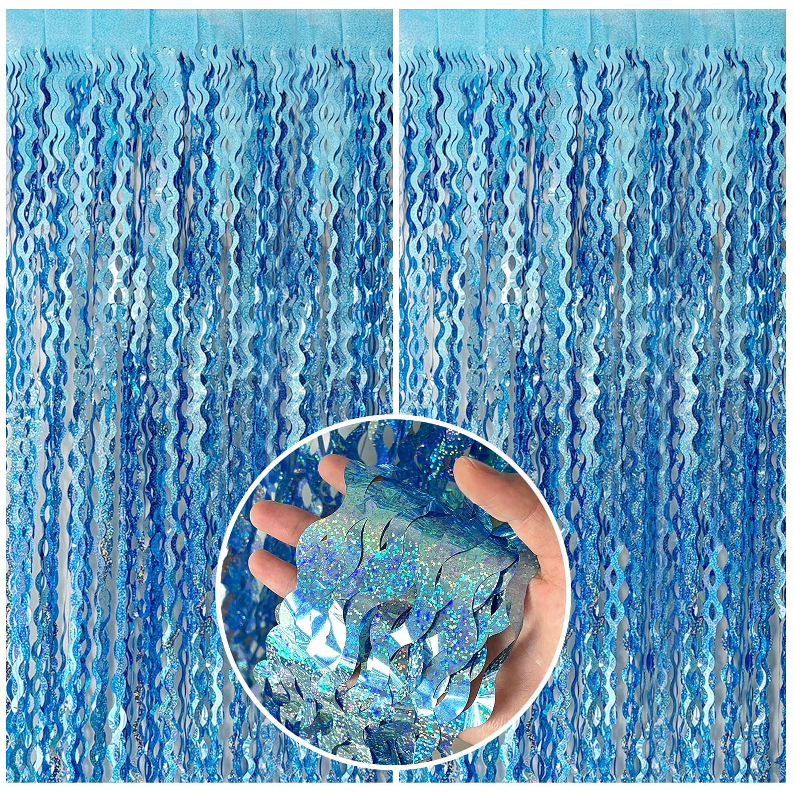 Tinsel Foil FringeEGSC Curtains Wavy Backdrop for Parties Sparkle ...
