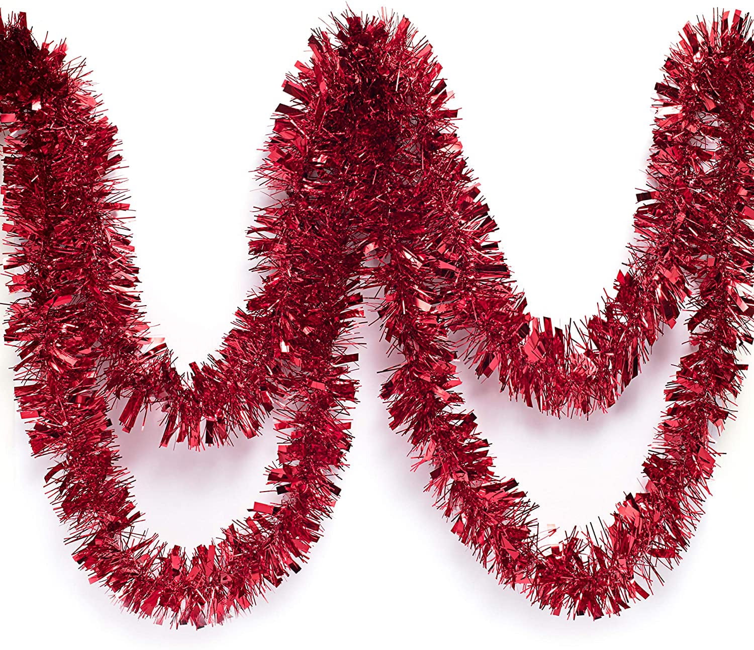 Happiwiz Foil Tinsel Garland, 33ft Silver Christmas Tree Decor, Party ...