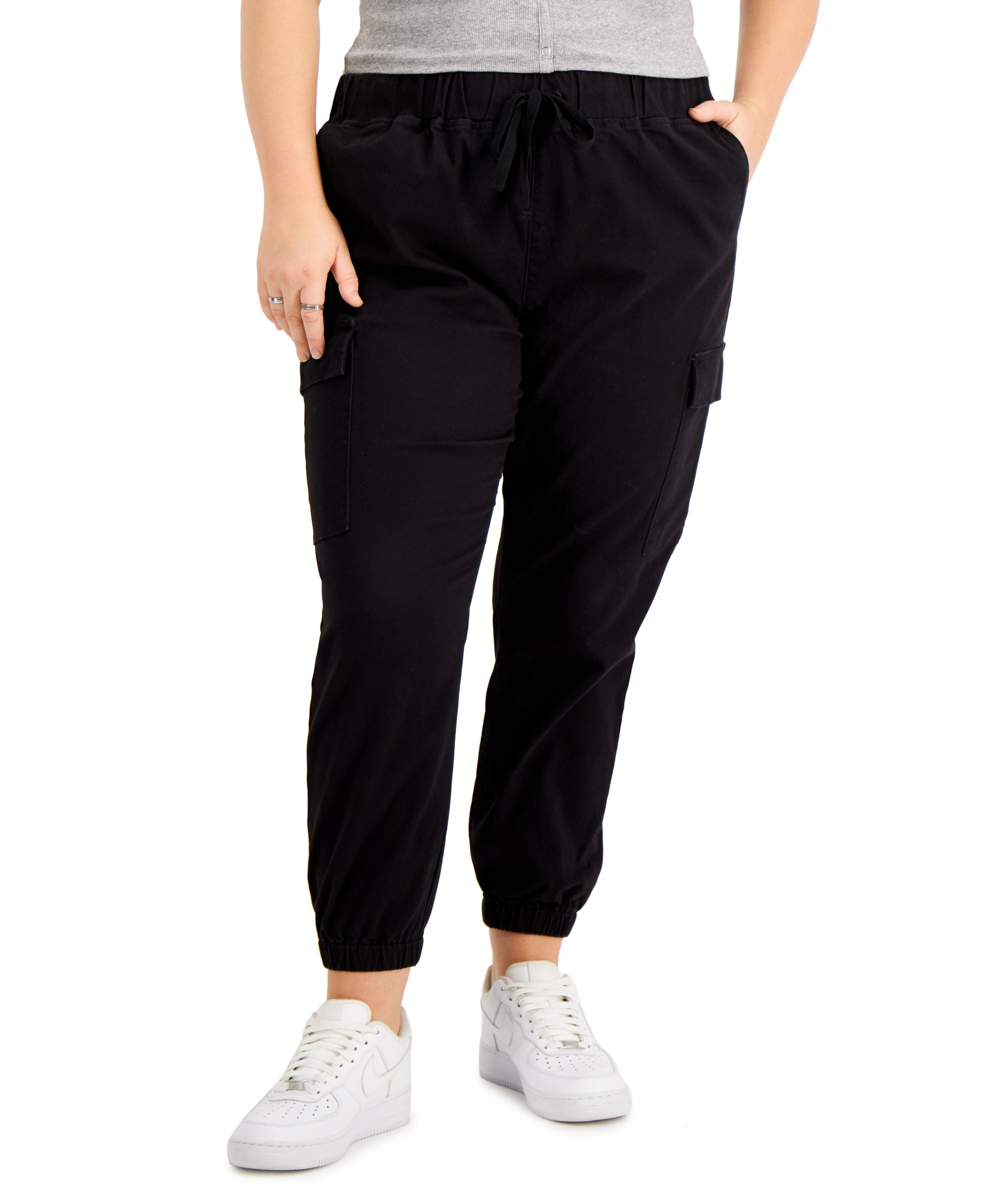 Tinseltown Trendy Plus Pull On Drawstring Waist Pants Black 3X ...