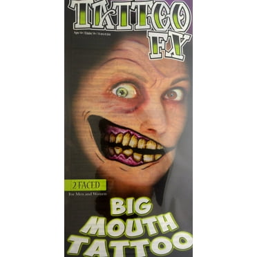 Halloween Professional 3D Tattoo, Zipper Face - Walmart.com