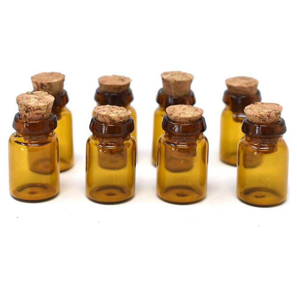 Tinted Mini Glass Containers with Cork Lid, 3/4-Inch, 8-Count - Walmart.com