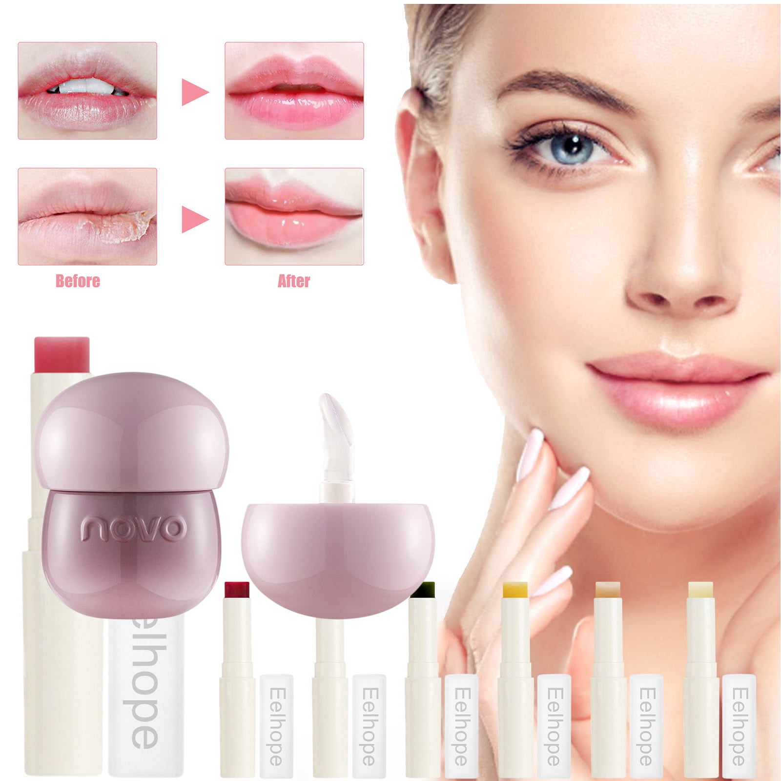 Tinted Mushroom Lip Gloss, 12 Hours Long Lasting Jelly Lip Baim,Jelly ...