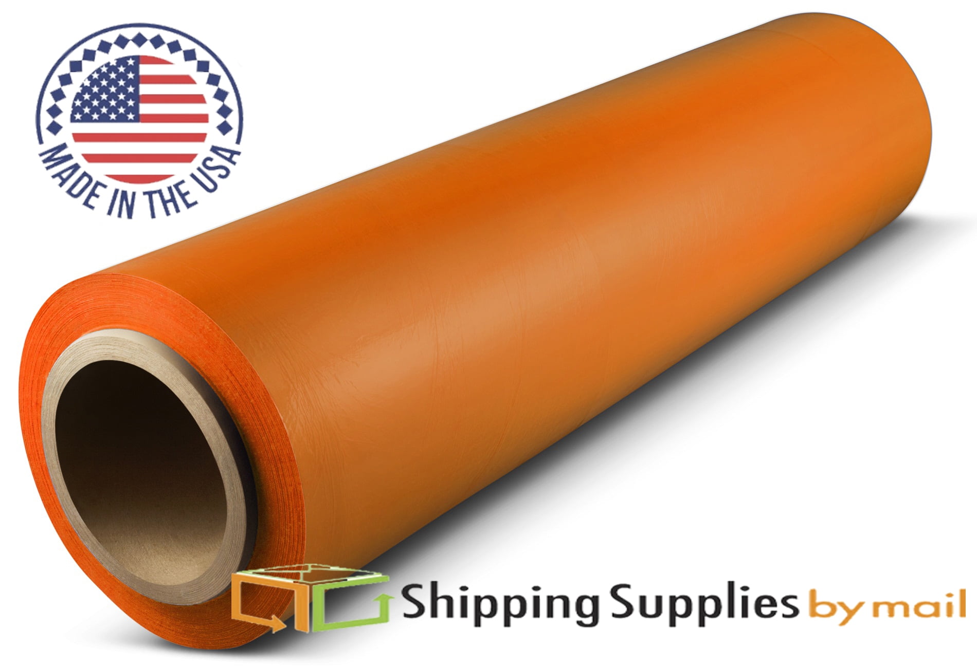 Tinted Orange Color Cast Hand Wrap Stretch Film 18" x 1500' x 80 Gauge ...