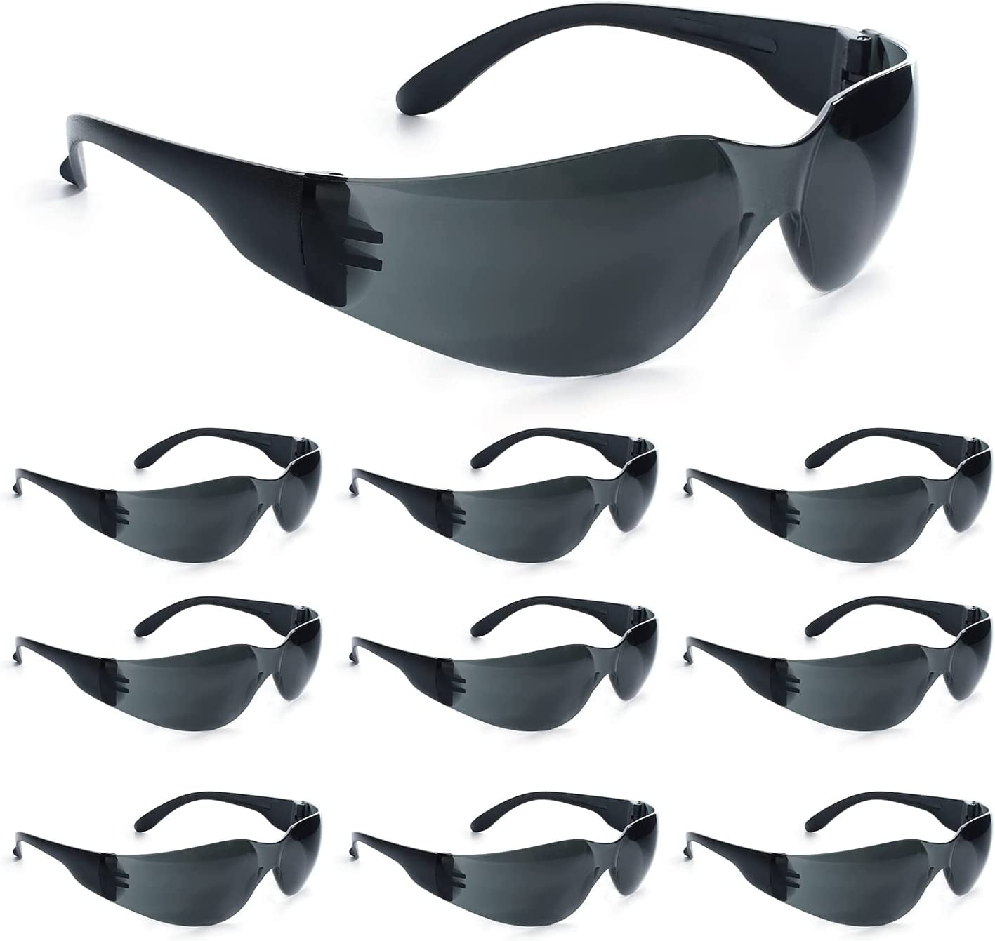 Tinted Safety Glasses Bulk of 24, Protective Safety Sunglasses, Dark ...