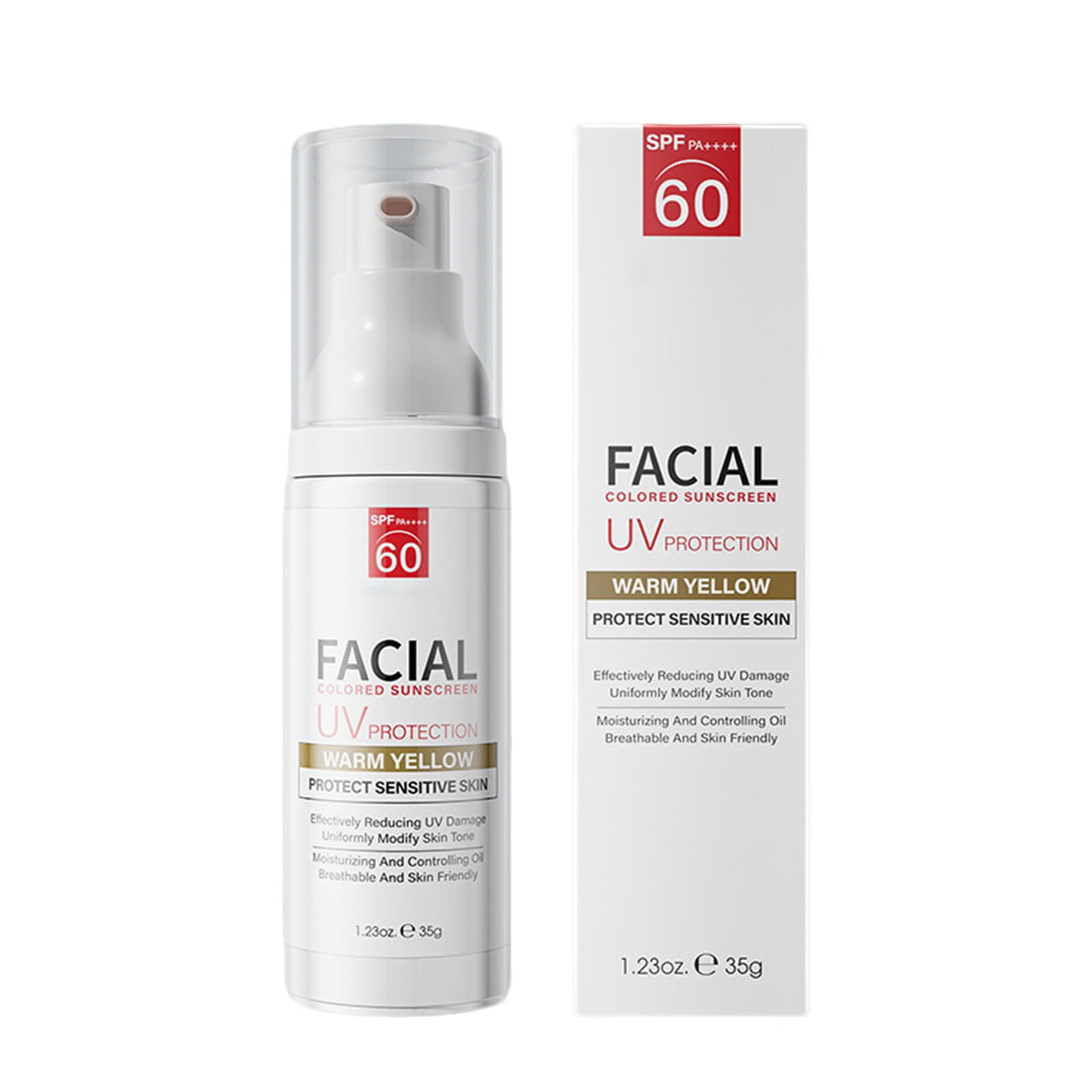 Tinted Sun-screen for Face SPF 60, Tinted SPF 60 Face Moisturiser for Sensitive Skin, Tinted ...