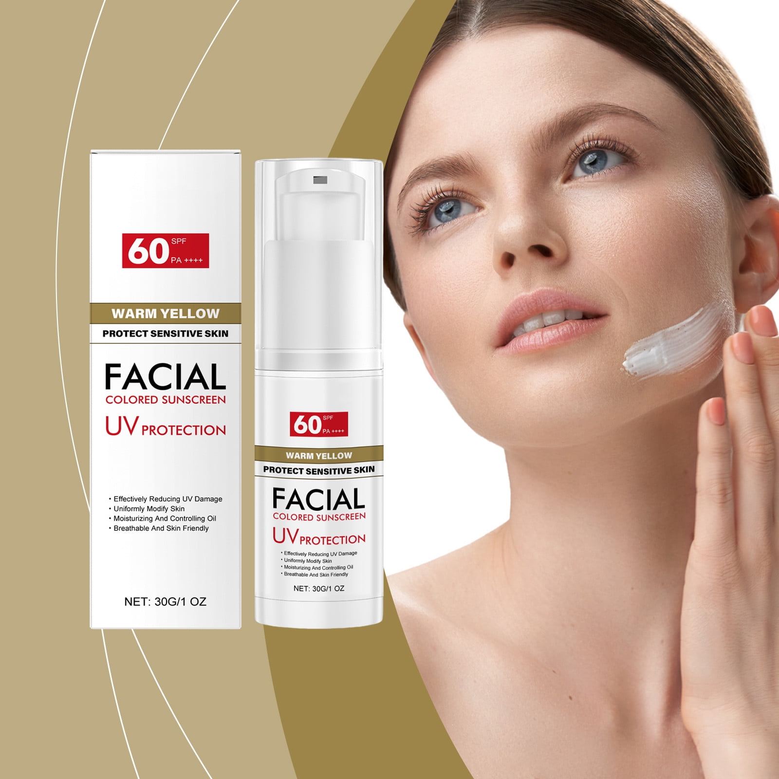 Tinted Sunscreen SPF 60 - 30g/1oz Face & Body Sun Cream | Lightweight ...