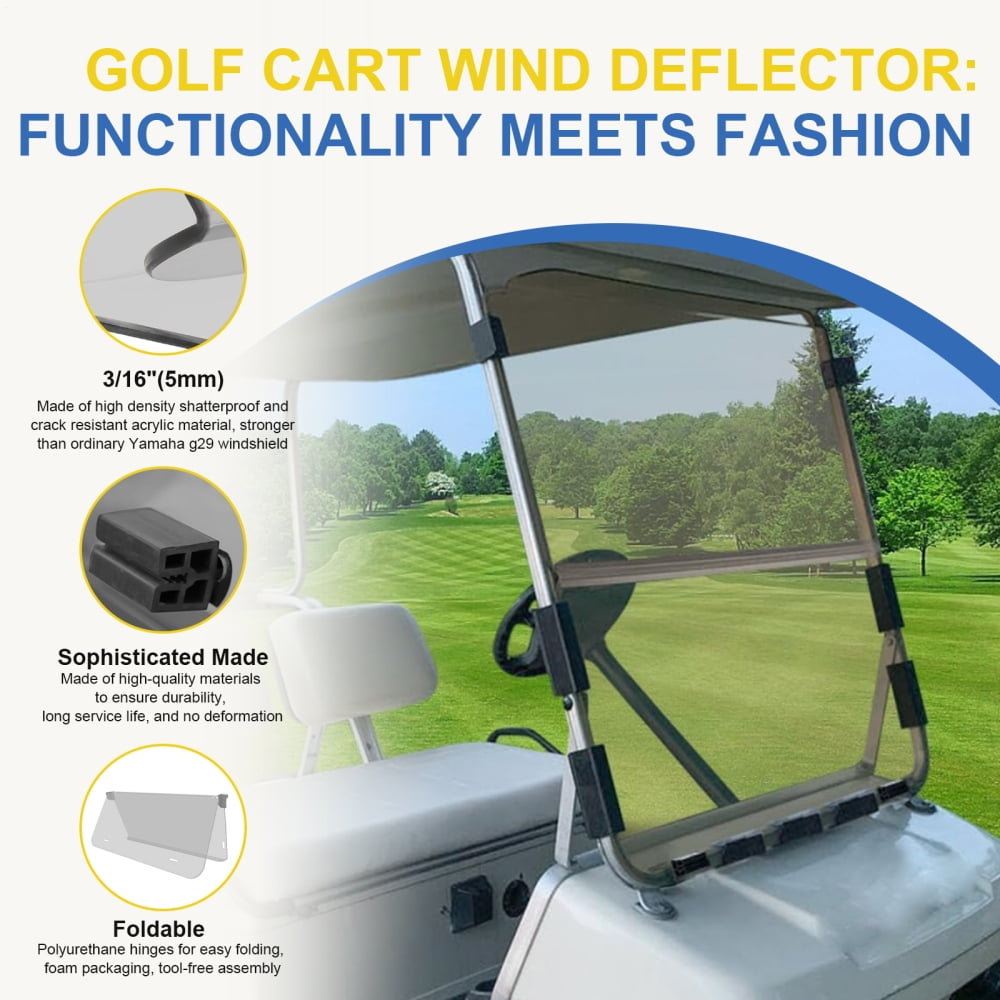 Tinted Windshield for Models Gas or Electric Golf Cart - Fold Down ...