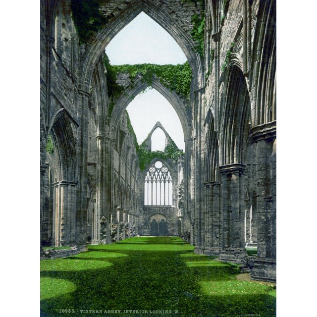 Tintern Abbey poster 12x16 Art Print on Metal Sign 12in x 16in Multi ...
