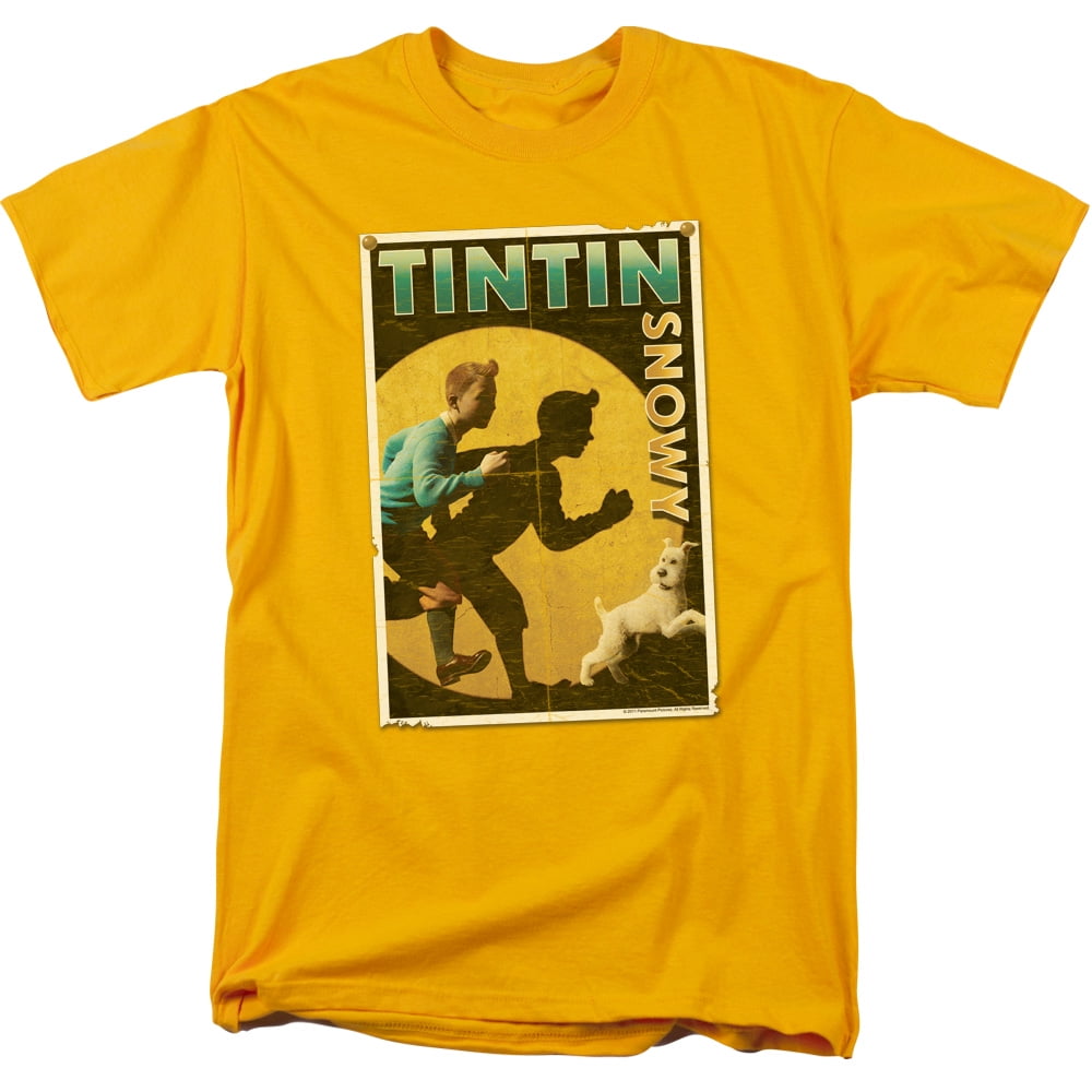Tintin Men's Tintin & Snowy Flyer T-shirt Gold - Walmart.com