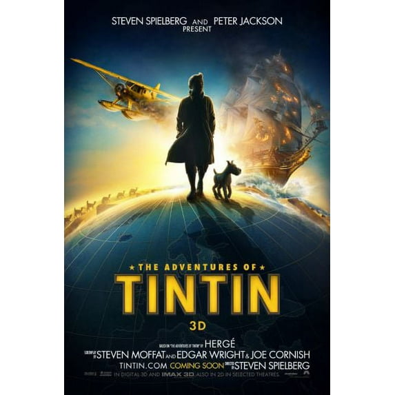 Tintin Movie poster Metal Sign 8inx 12in Metal Art Print 8x12 Multi ...