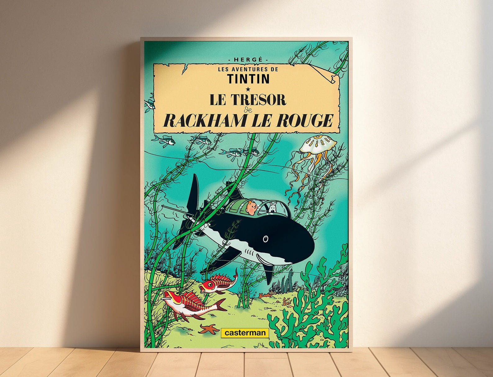 Tintin Red Rackham's Treasure Vintage Comic Cover Poster Classic ...