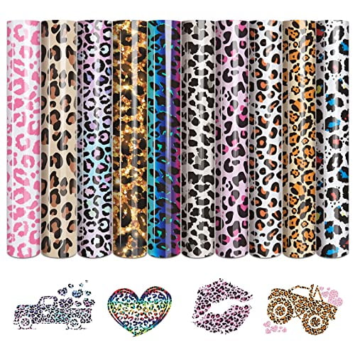Tintnut Leopard HTV Heat Transfer Vinyl - 10 Sheets 12 X 10 Inches ...