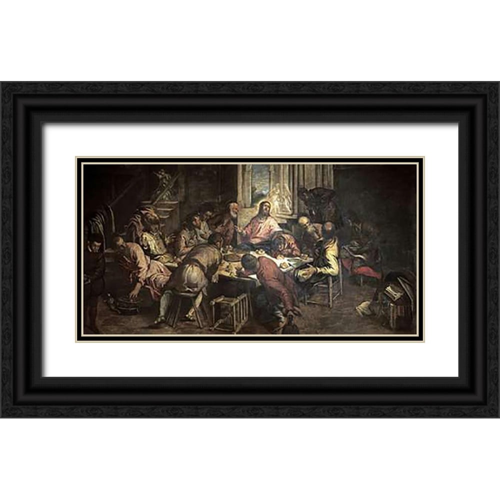 Tintoretto, Jacopo 24x14 Black Ornate Wood Framed with Double Matting ...