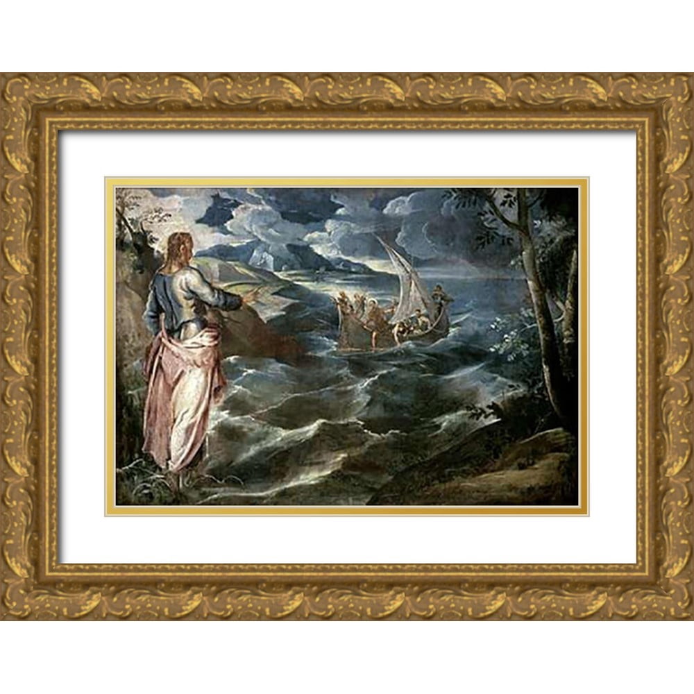 Tintoretto, Jacopo 24x18 Gold Ornate Wood Framed with Double Matting ...