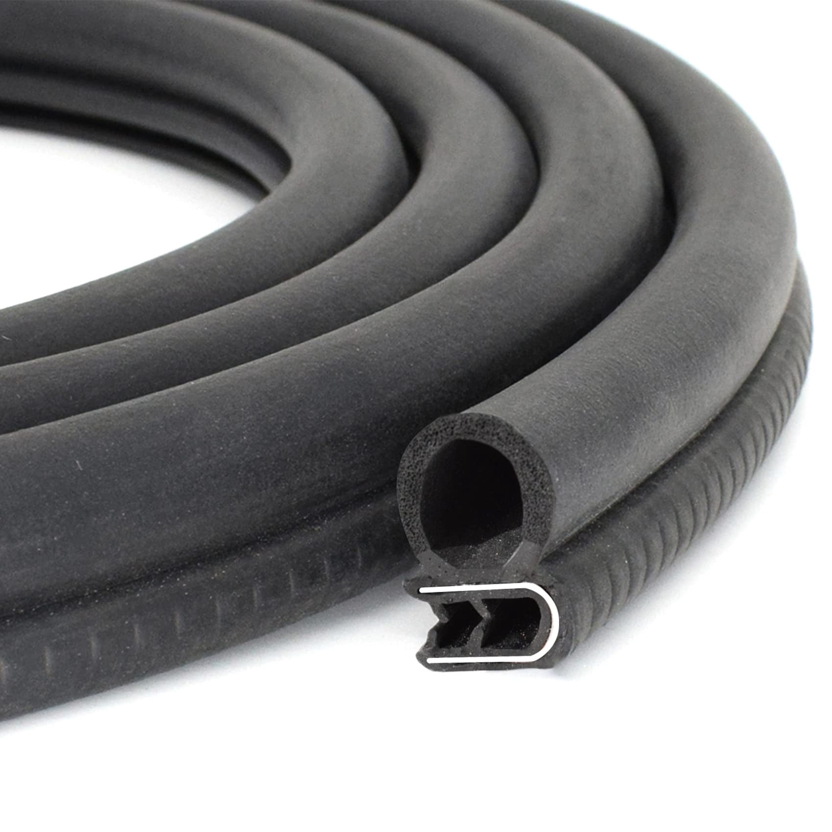 Tintvent Rubber Edge Trim RRF12 23Ft Car Door Seal Strip with Side Bulb ...
