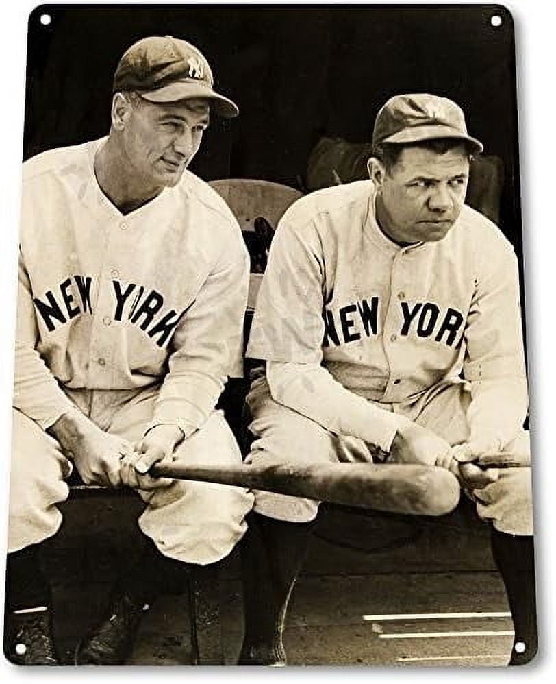 Tinworld Tin Sign: Babe Ruth & Lou Gehrig Yankees Historic Baseball ...