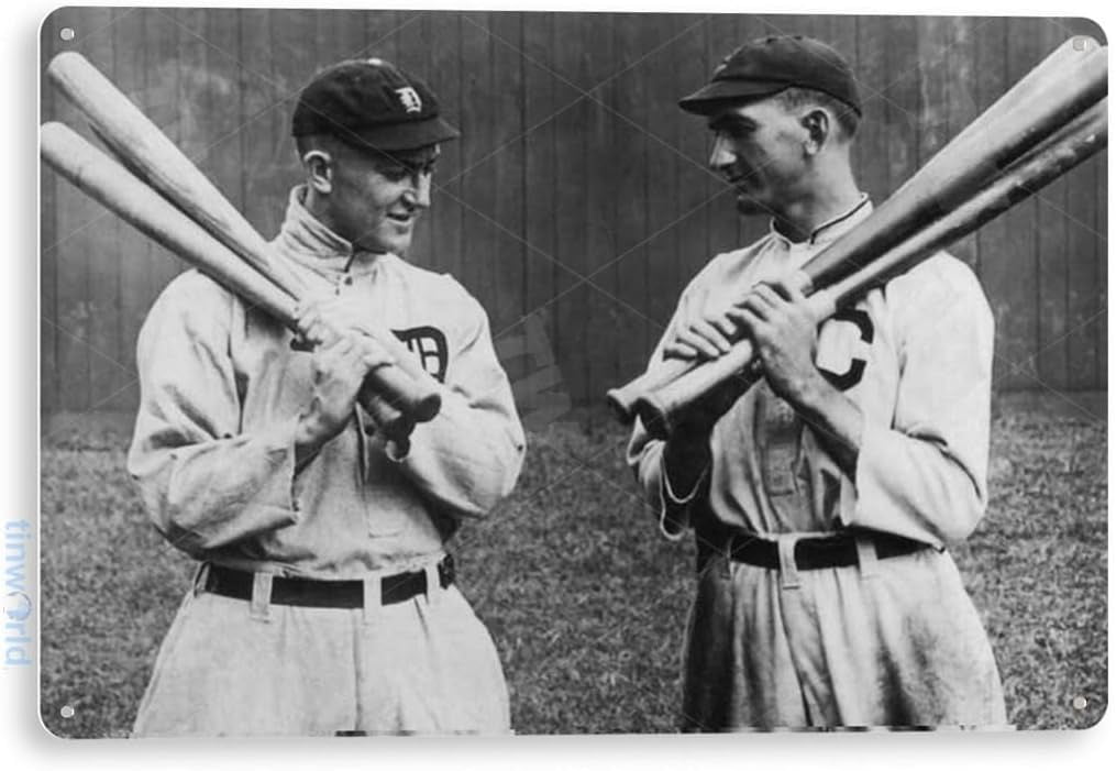 Tinworld Tin Sign: Ty Cobb, Shoeless Joe Jackson Historic Baseball ...