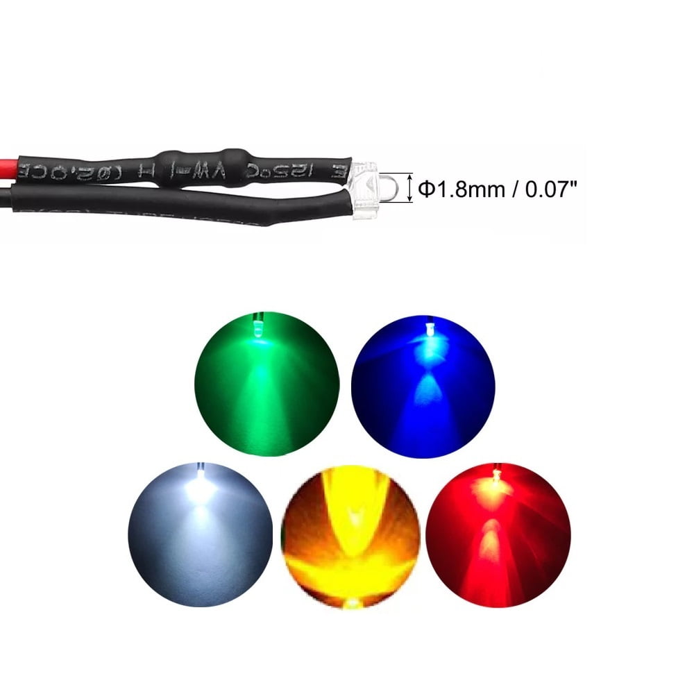 Tiny 1.8mm Smallest LED Light Bulb Clear PCB Attached Pre-Wired 5V-12V ...