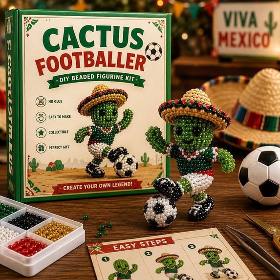 BEADED FOOTBALL KIT Mini 3D Beaded Football DIY Kit For Desk Decor ...