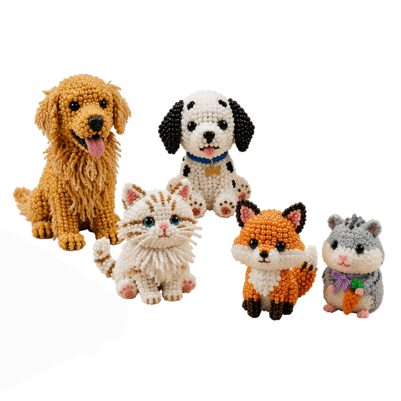 Tiny 3D Beaded Animal DIY Kit, DIY Bead Embroidery Kit, 3D Animal ...