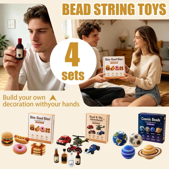 Tiny 3D Beaded Planet DIY Kit, Easy Beaded DIY Kit with 4 Planet ...