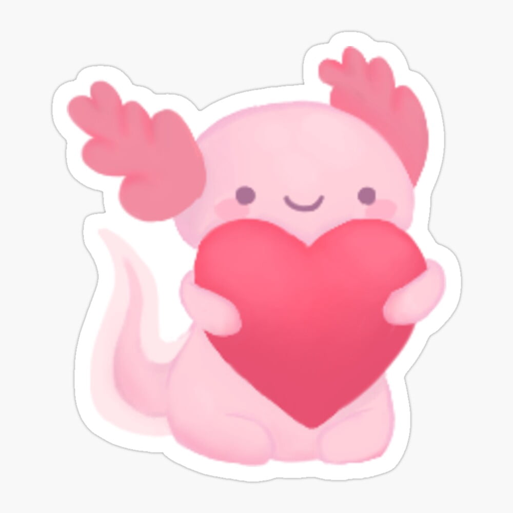 Tiny Axolotl Sticker Love Sticker Phone Decal Water Bottle Stickers Car ...