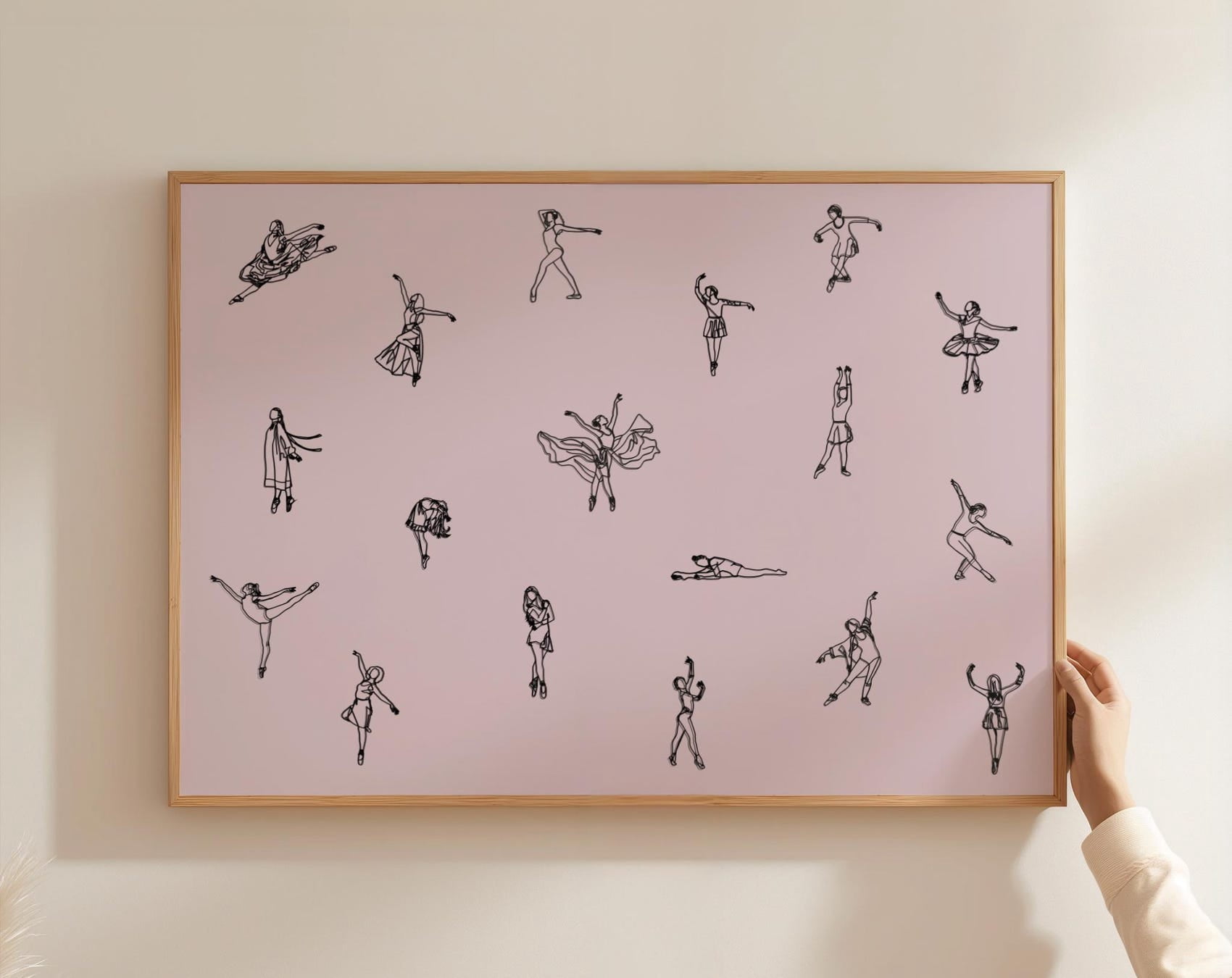 Tiny Ballerinas Print | Minimalist Line Art Ballet Dancers | Gift for ...