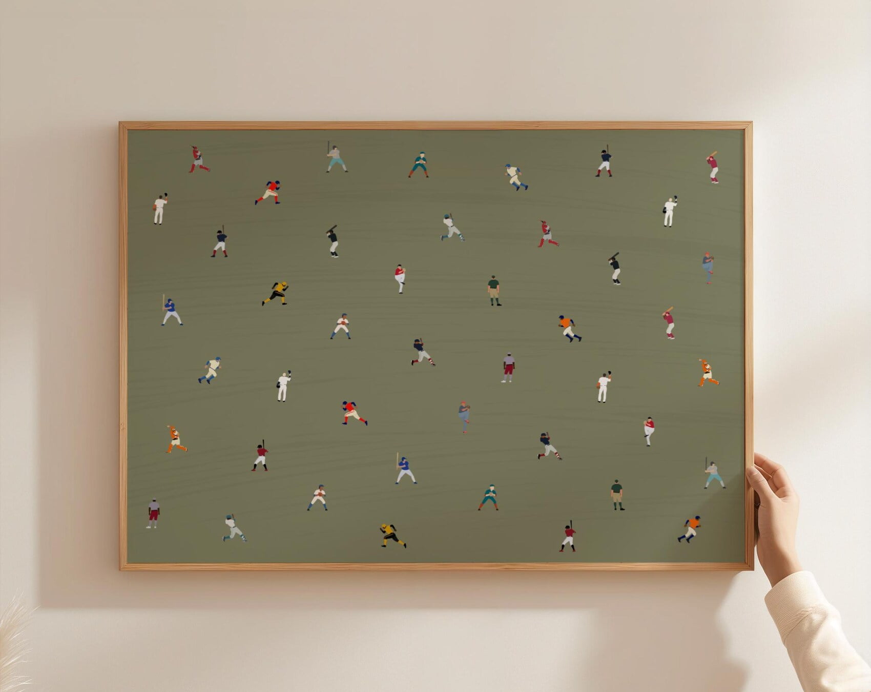 Tiny Baseball Print | Minimalist People Art | Gift for Baseball Dad ...