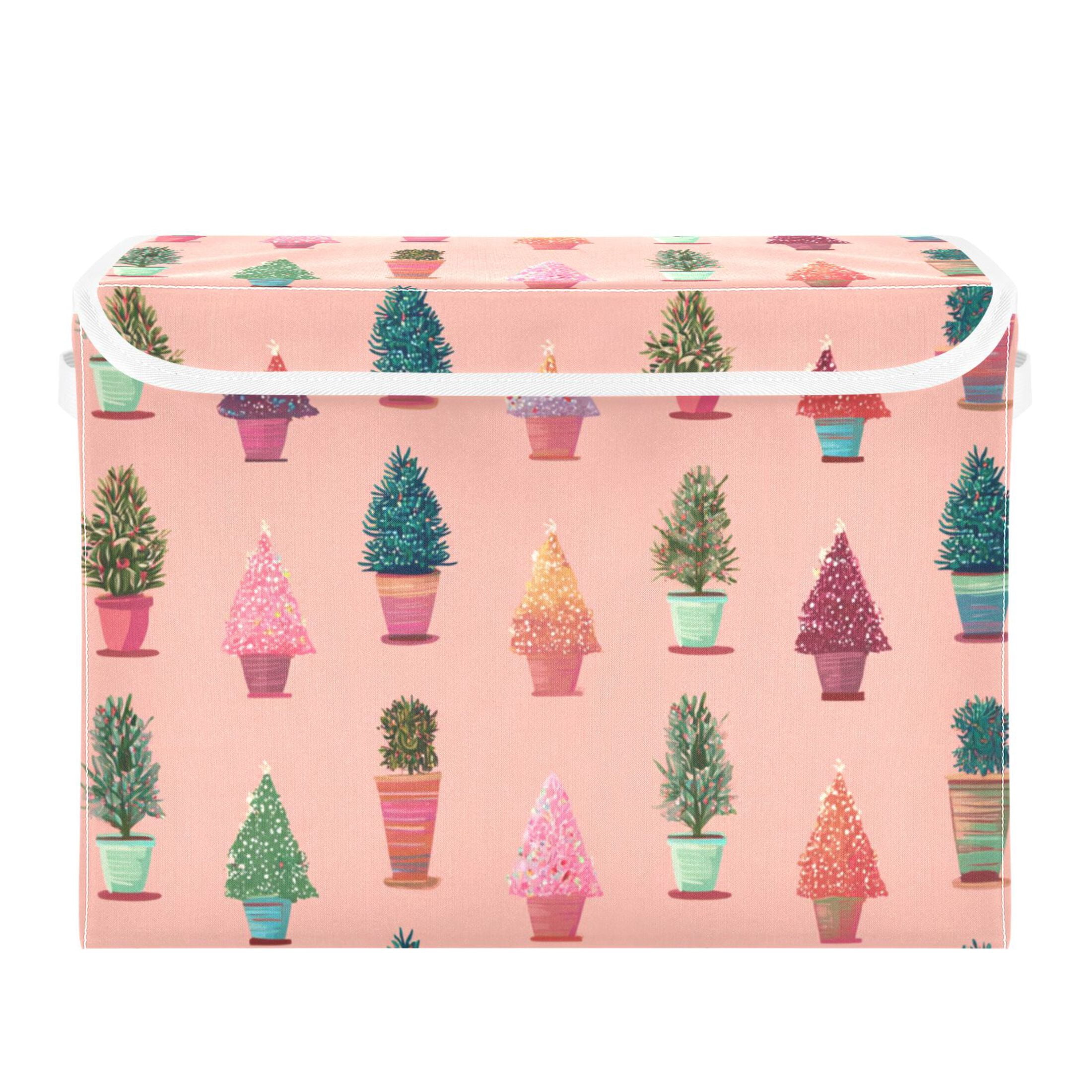 Tiny Christmas Tree in Pot Foldable Storage Bins with Lids Handles ...