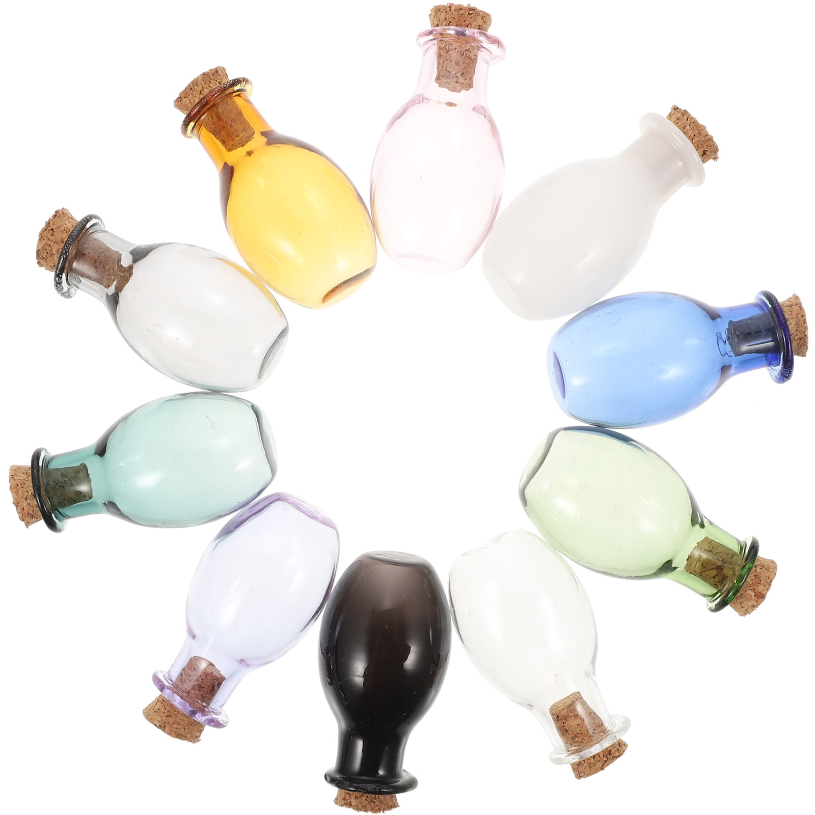 Tiny Clear 10 Pcs Mini Glass Bottle Accessories Jar with Lid Craft ...