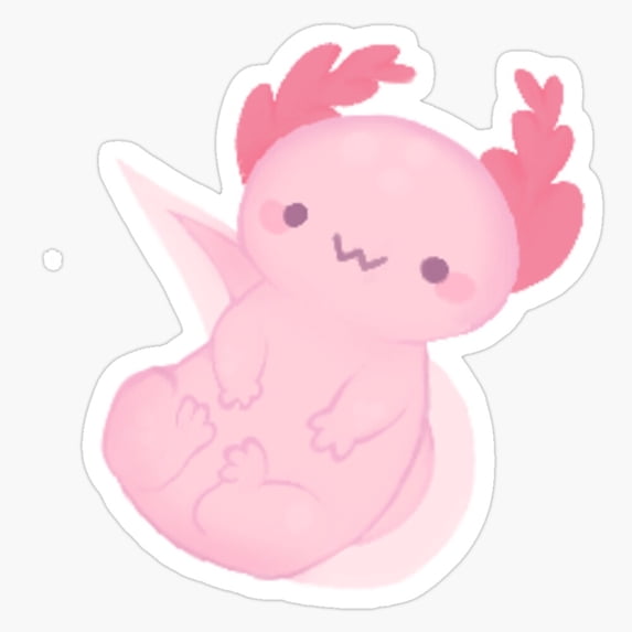 Tiny Comfy Axolotl Sticker Phone Decal Water Bottle Stickers Car Decals ...