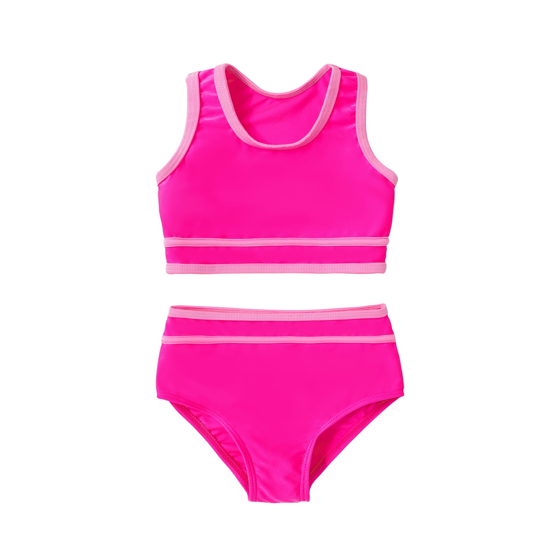 Tiny Cutey Girl Tankini Swimsuit Kid Summer Sleeveless Vest Top Bikini ...