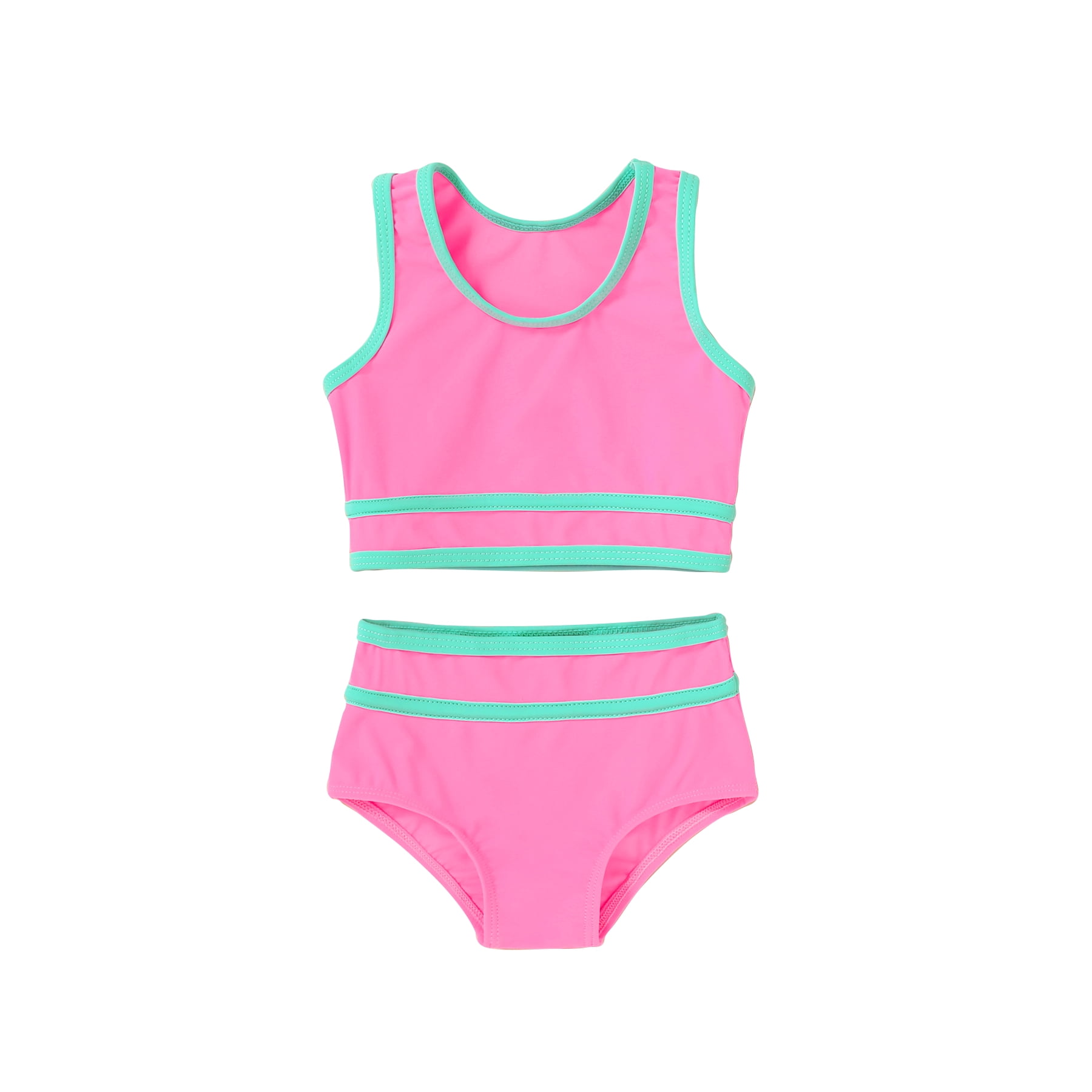 Tiny Cutey Girl Tankini Swimsuit Kid Summer Sleeveless Vest Top Bikini ...