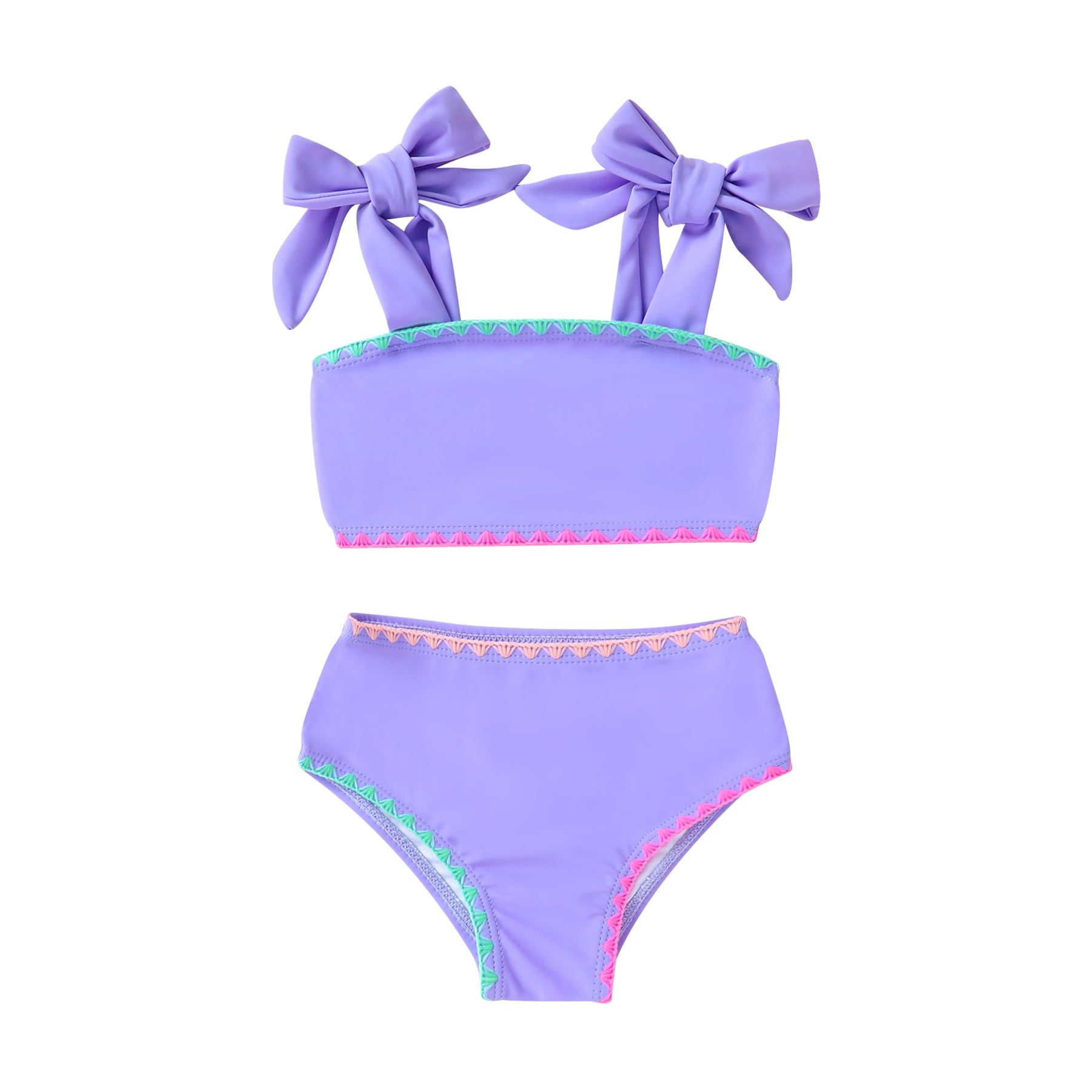 Tiny Cutey Toddler Girl Swimsuit Set Baby Solid Swimwear Summer Beach ...