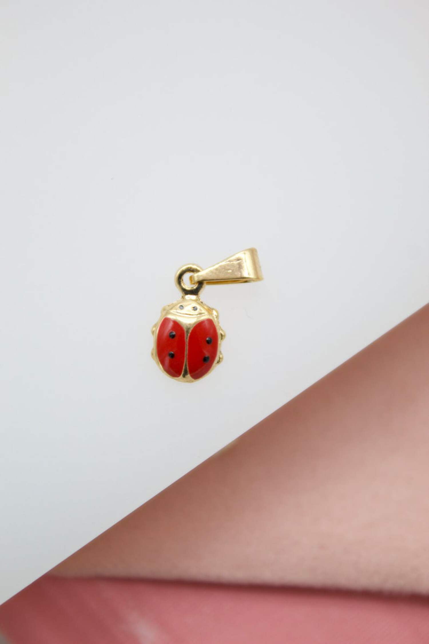 Tiny Dainty 18K Gold Filled LadyBug Charm Pendant - Walmart.com