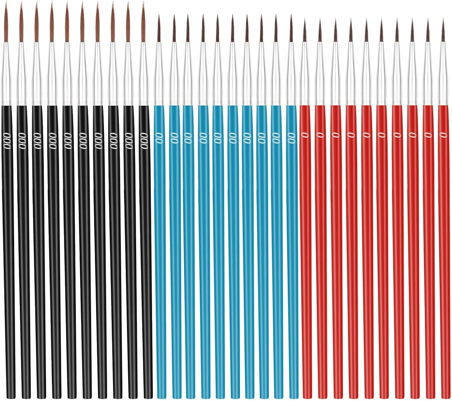 Tiny Detail Paint Brushes 30 Pcs Micro Paint Brushes Fine Tips with 3 Size #000#00#0 Precision ...
