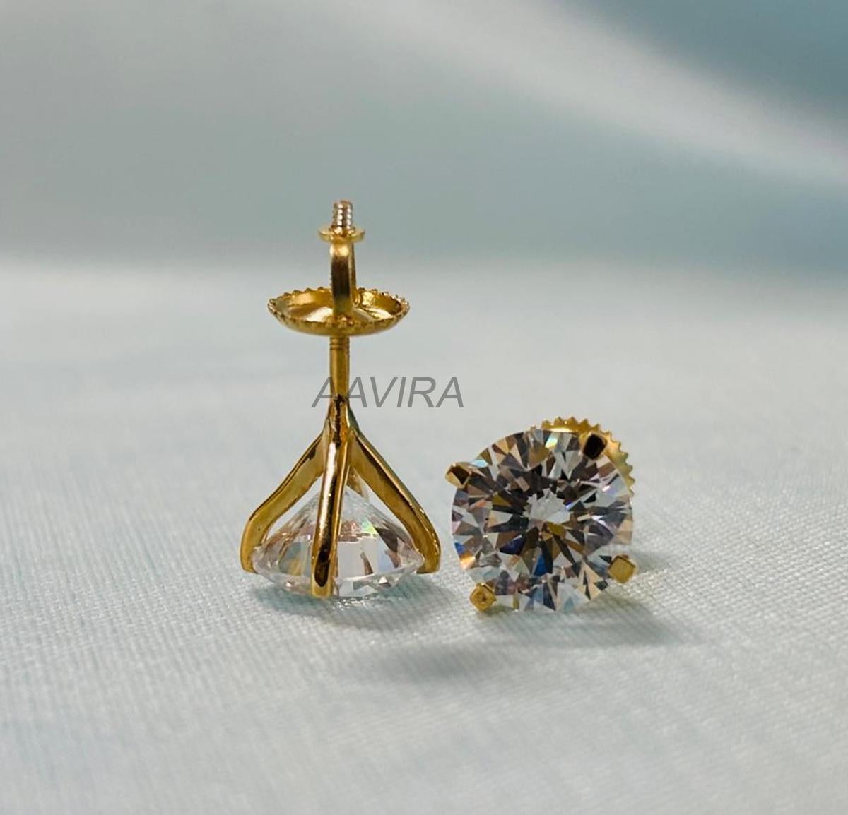 Tiny Diamond Stud Earrings, Unisex Screw Back Studs, 4mm Everyday ...