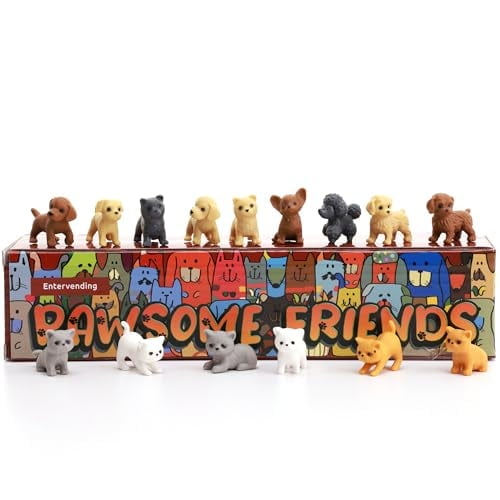 Tiny Dog and Cat Figurines for Kids - Small Animals Toys in Gift Box ...