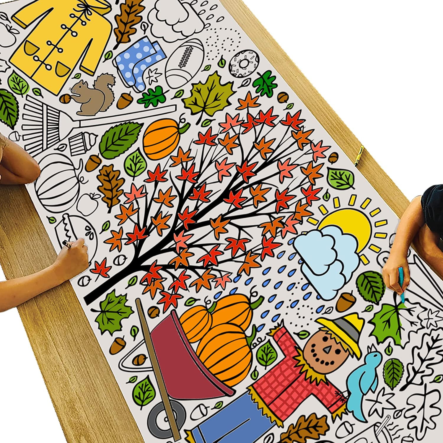 Tiny Expressions Giant Fall Coloring Poster - 30 x 72 Inches Jumbo ...