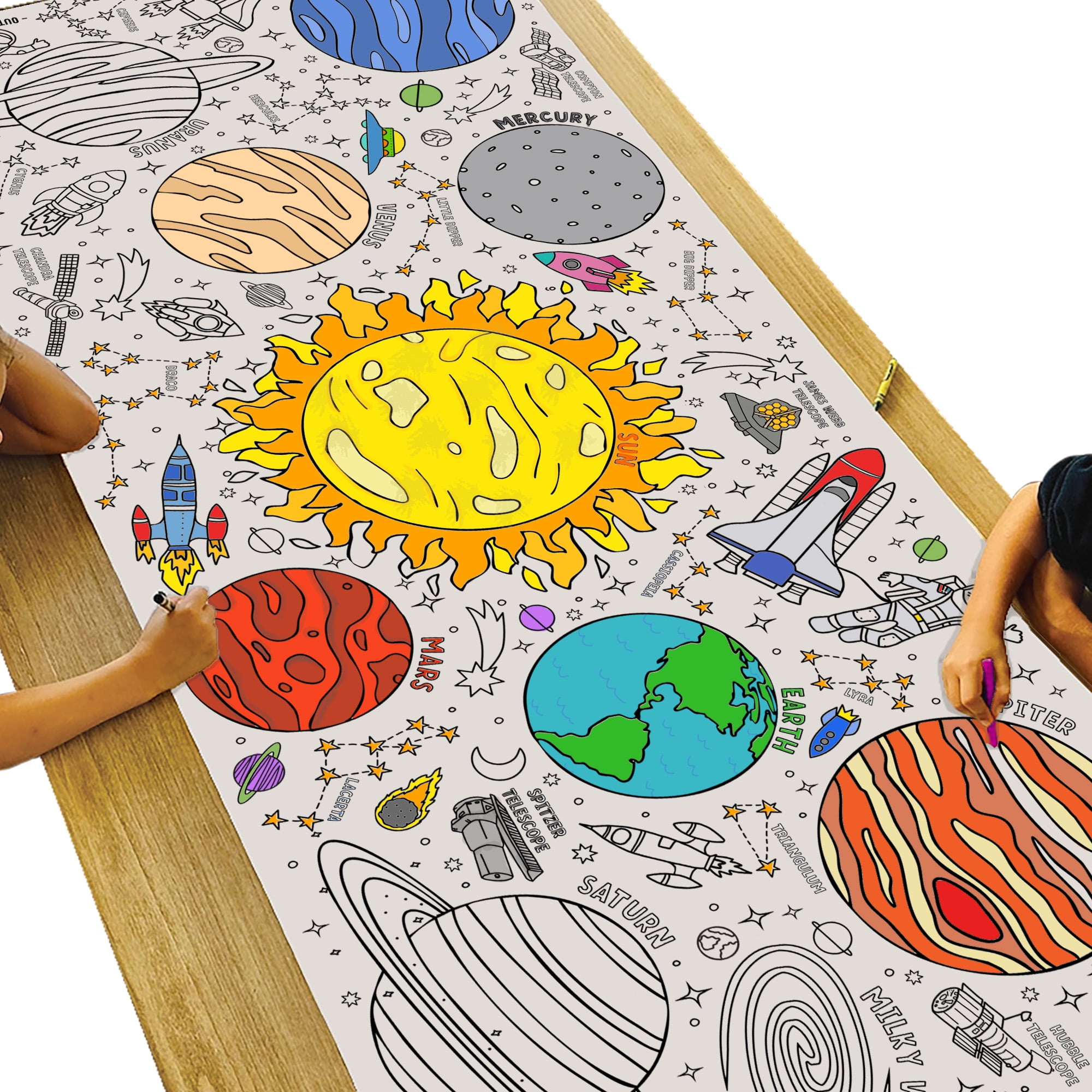 Tiny Expressions Giant Outer Space Coloring Poster 72 x 30 Paper Banner ...