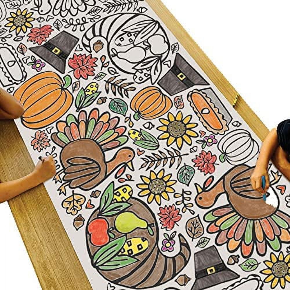 Tiny Expressions Giant Thanksgiving Coloring Poster for Kids - 30 x 72 ...