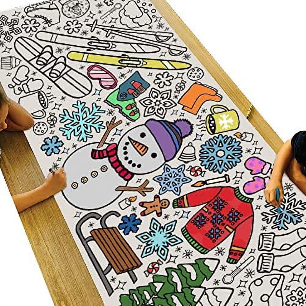 Tiny Expressions Giant Winter Coloring Poster 72 x 30 Paper Banner ...
