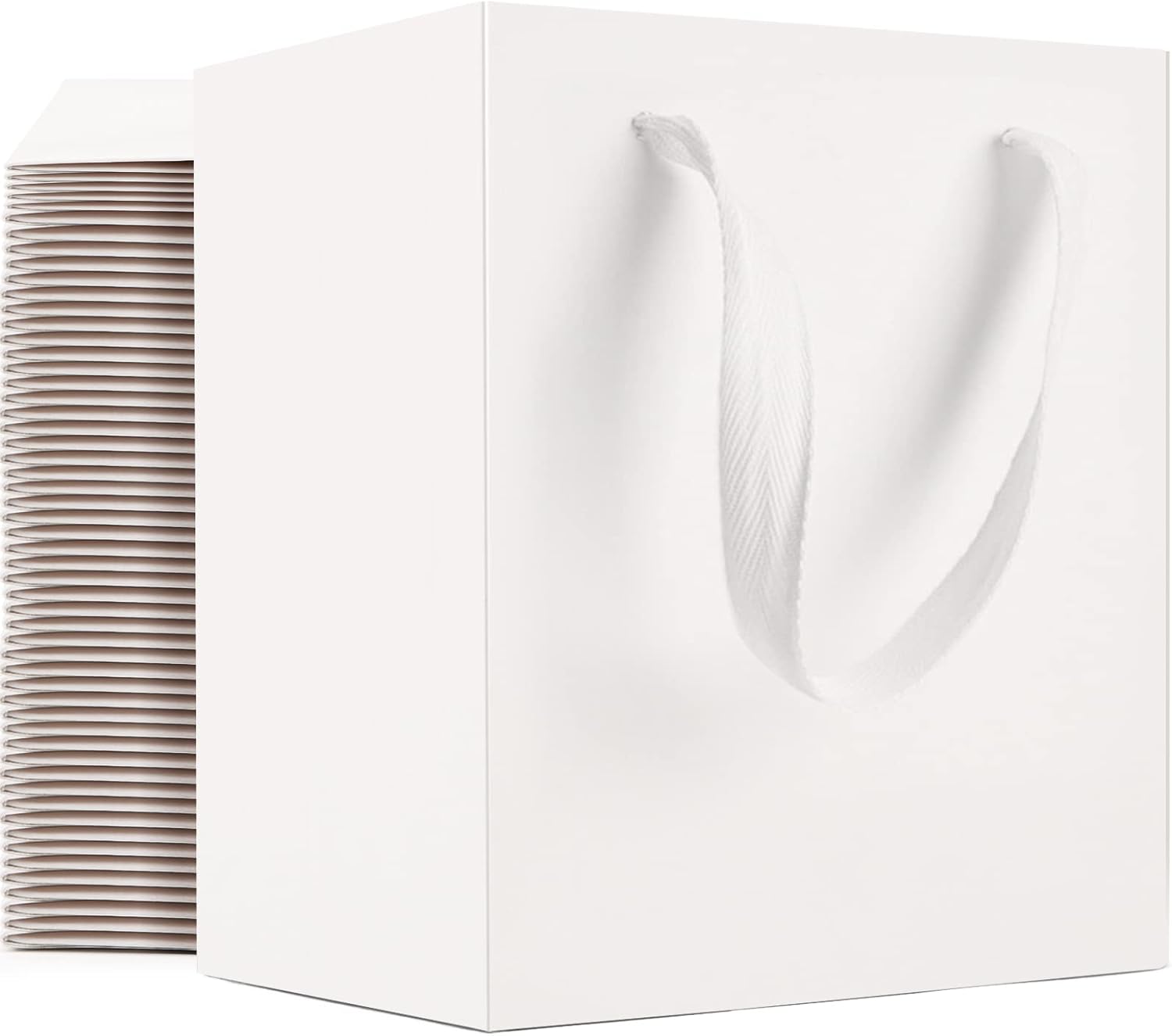 Tiny Gift Wrap Bags, 50 Pack 4x2.75x4.5 inches White Paper Bags with ...
