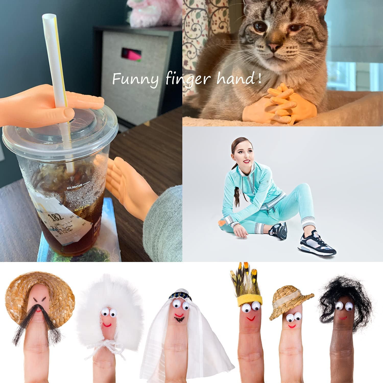 Tiny Hands for Cats, Cat Mini Hands, Hand Finger Puppets, Premium ...