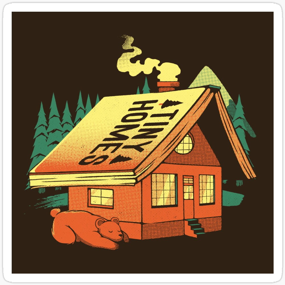 Tiny Homes Cabin On Woods Sticker Phone Decal Water Bottle Stickers Car ...