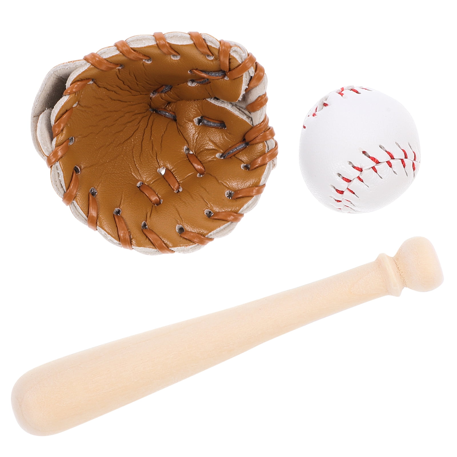 Tiny House Accessories Mini Baseball Glove Outdoor Toys Kit Balls Light ...