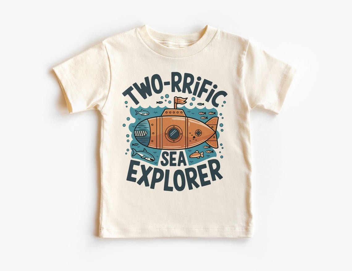 Tiny Hug 2Nd Birthday Under The Sea Shirt - Two-Rrific Sea Explorer Submarine Adventure Outfit ...