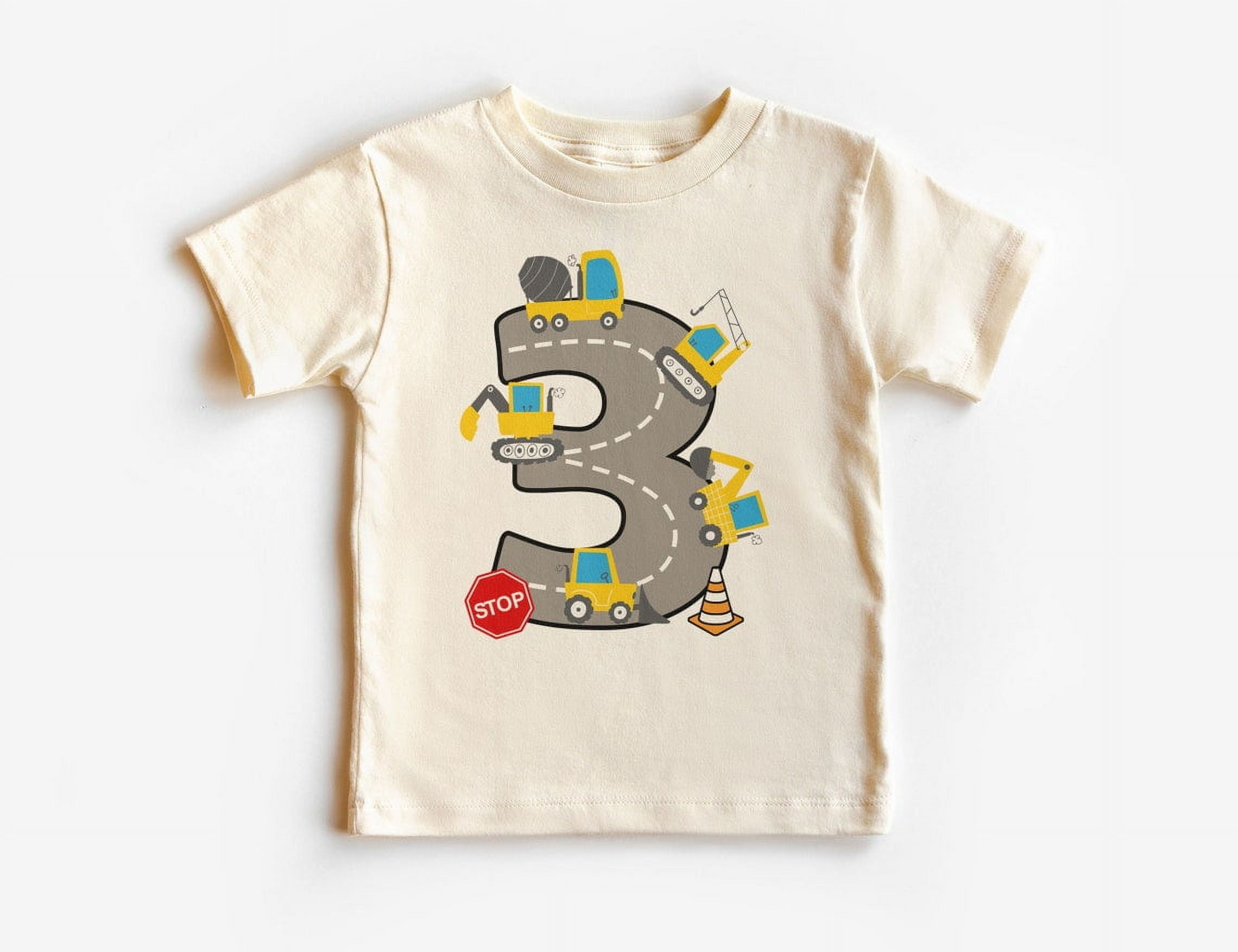 Tiny Hug 3Rd Birthday Road Construction Toddler Shirt, Three Year Old ...