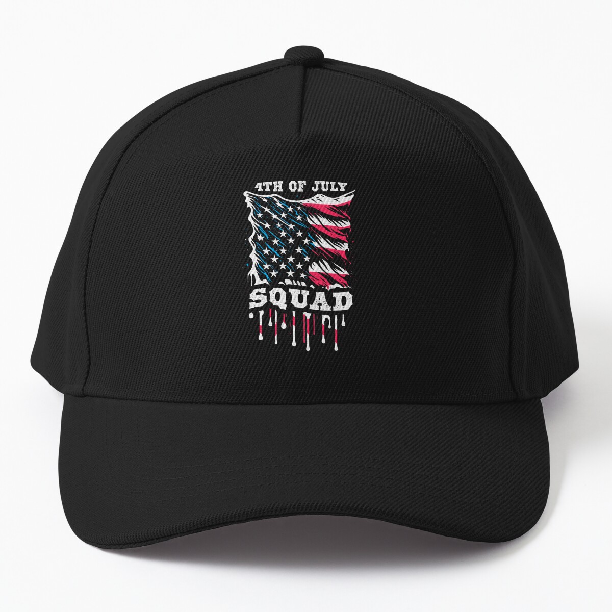 Tiny Hug 4Th Of July Squad Independence Day Melting Retro Usa Flag Cap ...